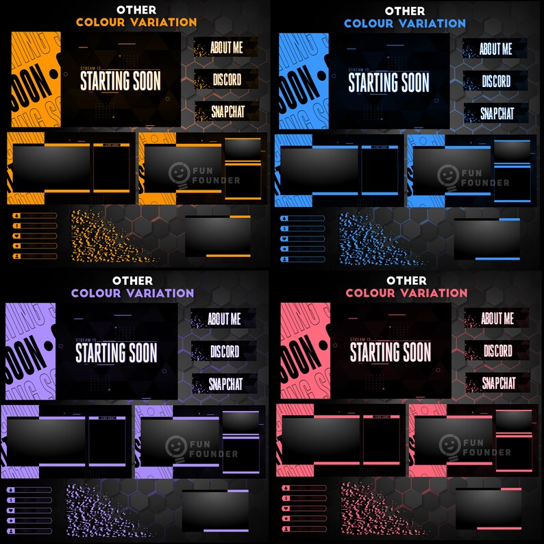 Twitch Overlay Package Yellow Animated Stream Overlay Pack - Etsy