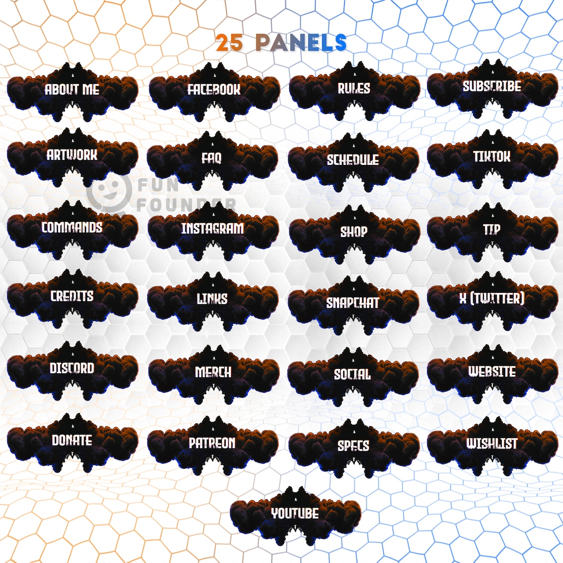 Orange Blue Animated Stream Overlay Pack | Twitch Overlay Pack ...