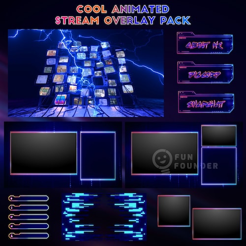 Twitch Overlay Package Glowing Sticks Animated Stream - Etsy