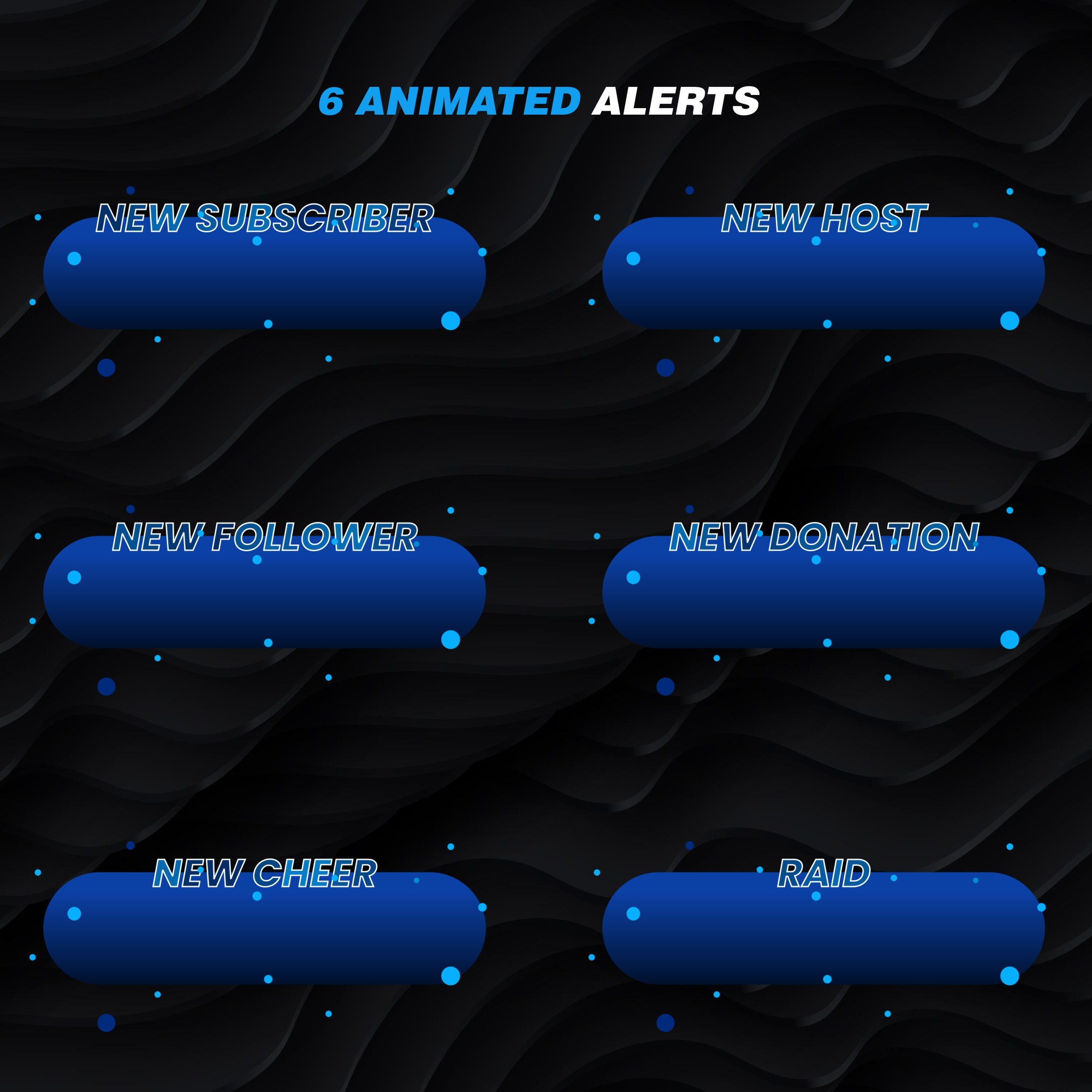 Blue Circle Animated Stream Overlay Pack: Twitch Package (digital ...