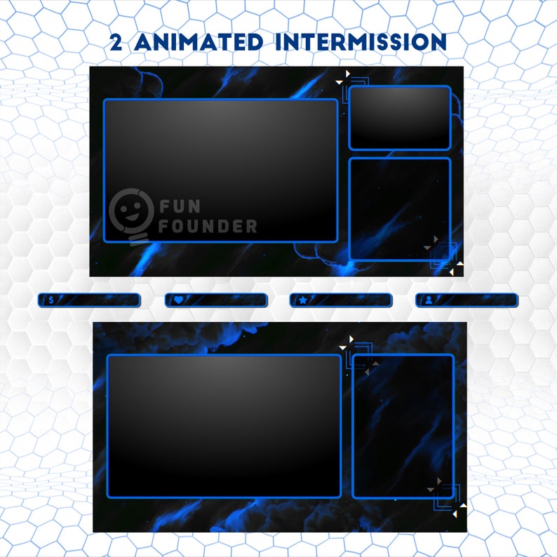 Blue Night Animated Stream Overlay Pack | Twitch Overlay Package ...