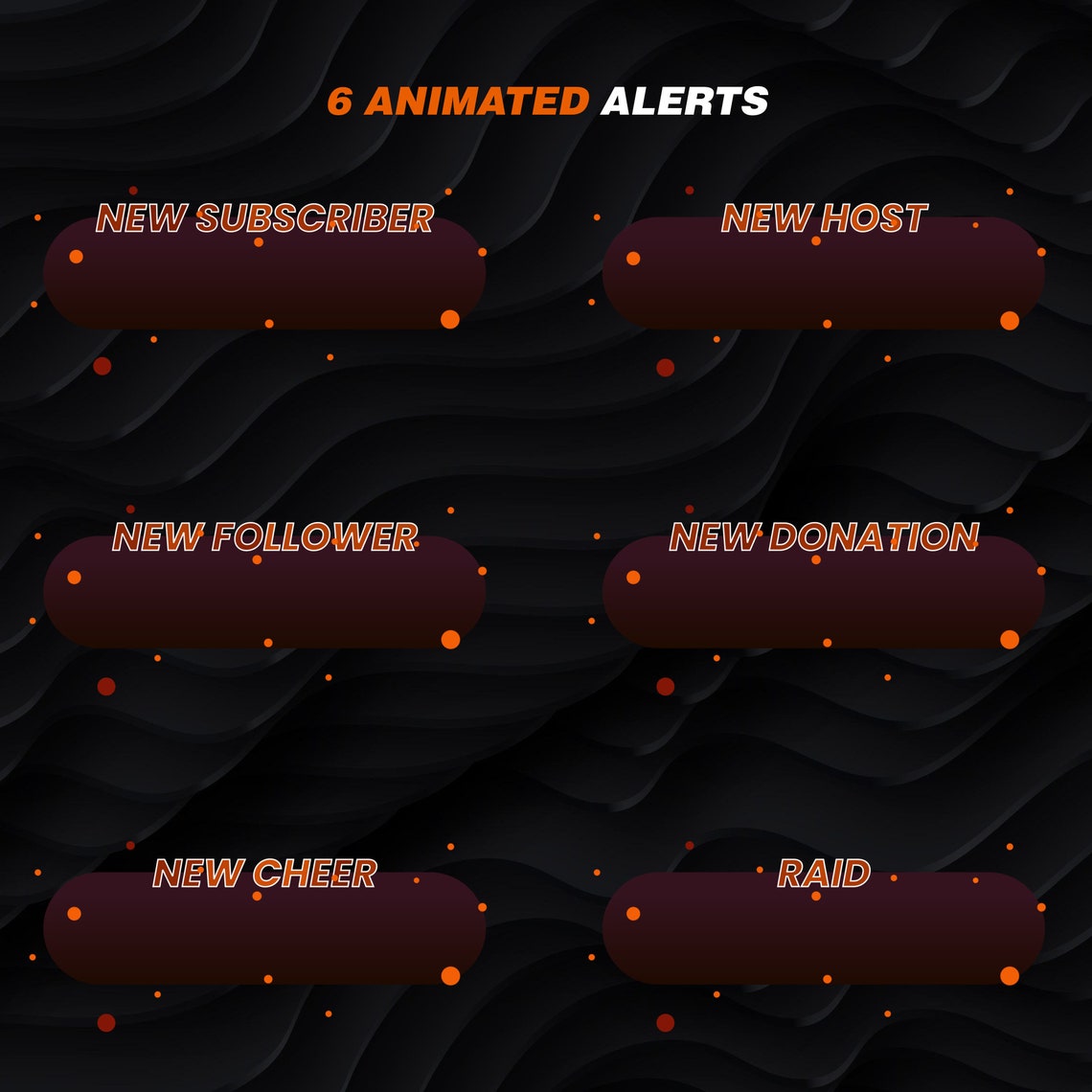 Orange Circle Animated Stream Overlay Pack Twitch Overlay - Etsy