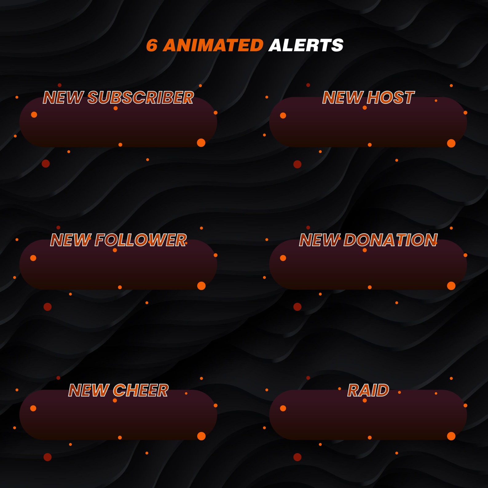 Orange Circle Animated Stream Overlay Pack Twitch Overlay Package ...