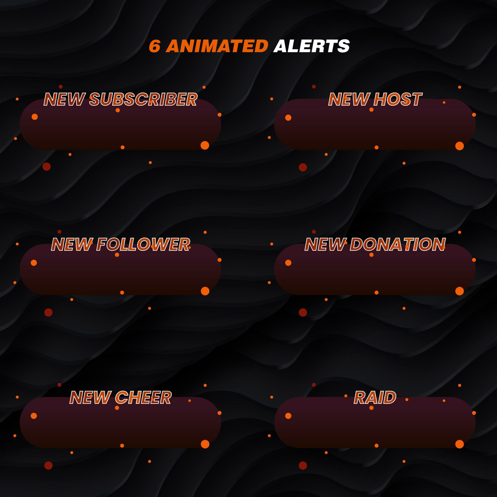 Orange Circle Animated Stream Overlay Pack: Twitch Graphics (digital ...