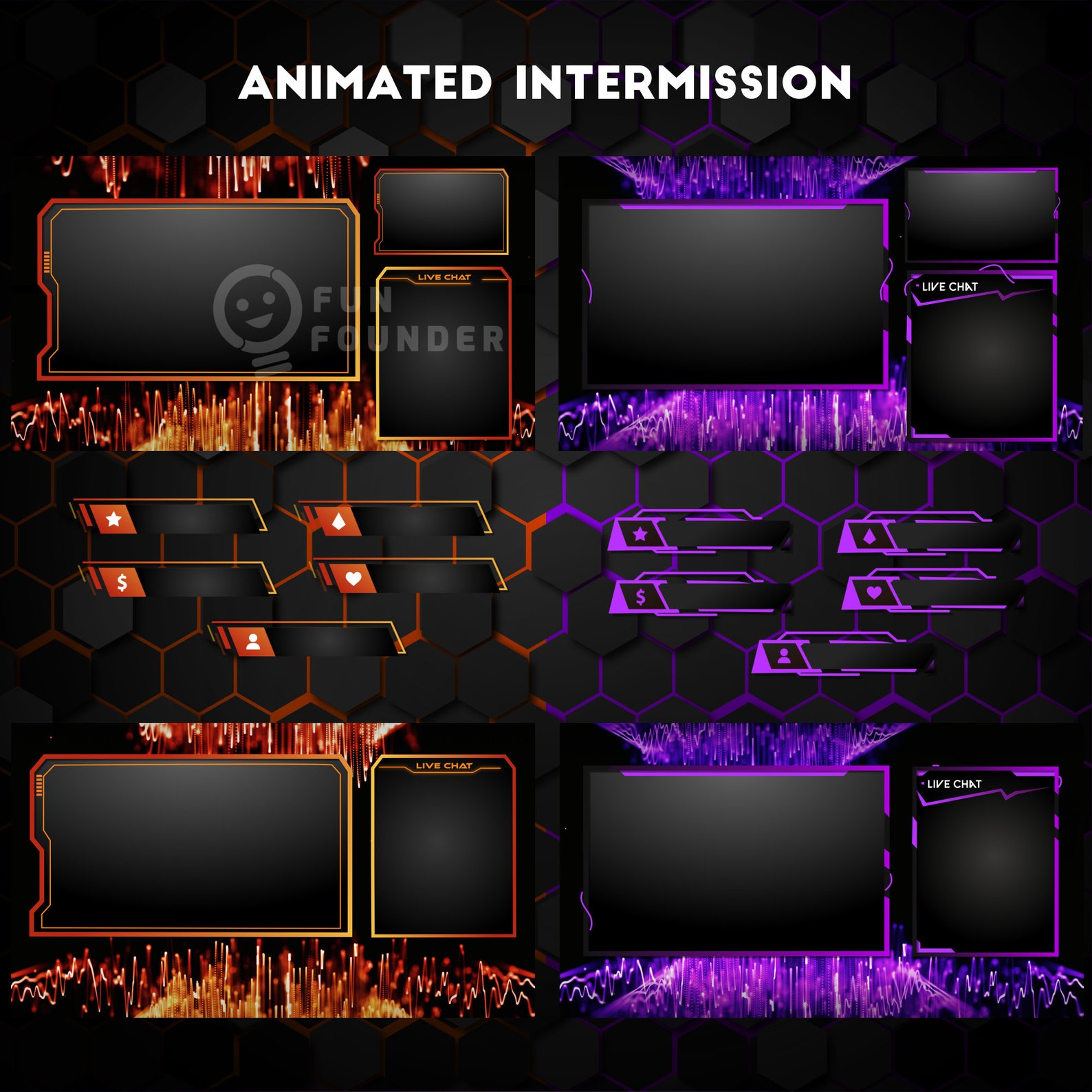 2 Overlays in 1 Pack Purple and Orange Glowing Rain Stream - Etsy