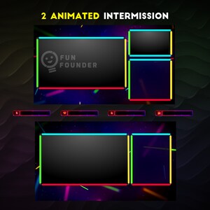 Twitch Overlay Package | Glowing Sticks Animated Stream Overlay Pack ...