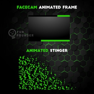 Twitch Overlay Package | Green Animated Stream Overlay Pack | Green ...