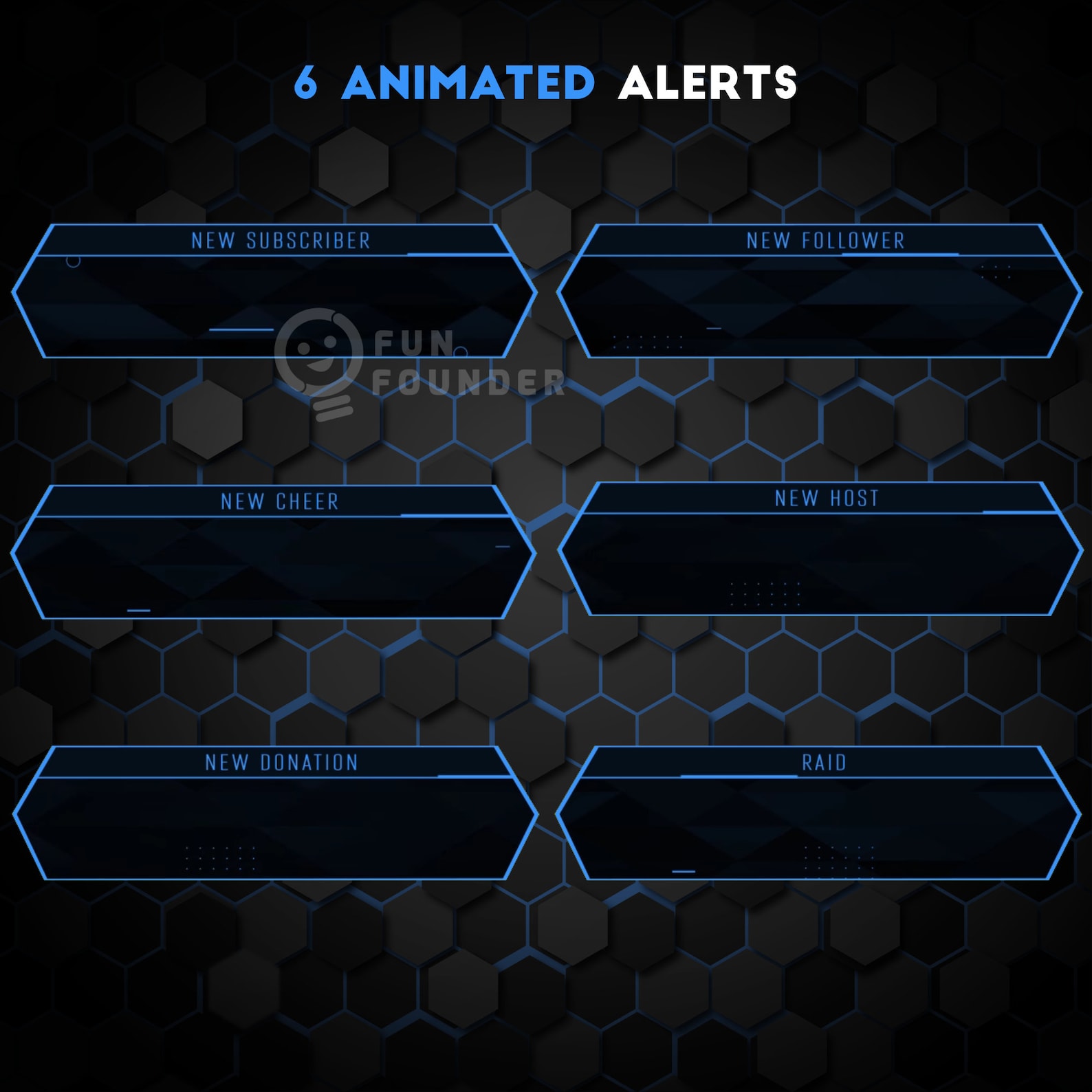 Twitch Overlay Package | Blue Animated Stream Overlay Pack | Cool ...