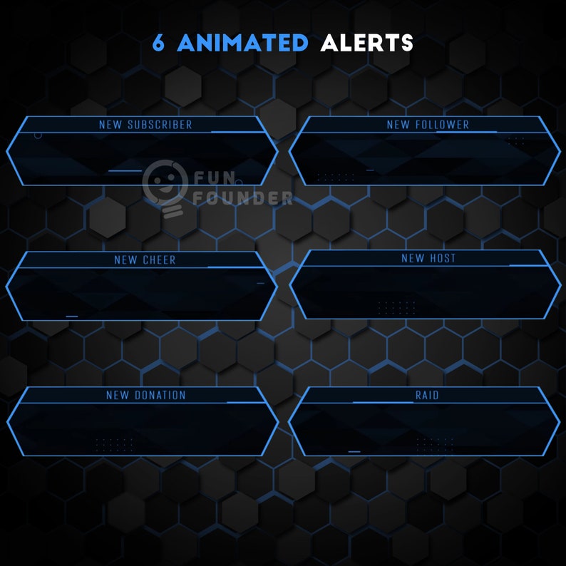 Twitch Overlay Package | Blue Animated Stream Overlay Pack | Cool ...
