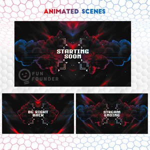 Red and Blue Night Animated Stream Overlay Pack | Red & Blue Night ...