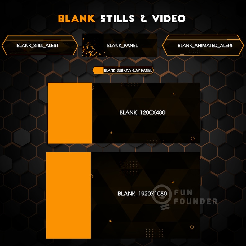 Twitch Overlay Package Orange Animated Stream Overlay Pack - Etsy
