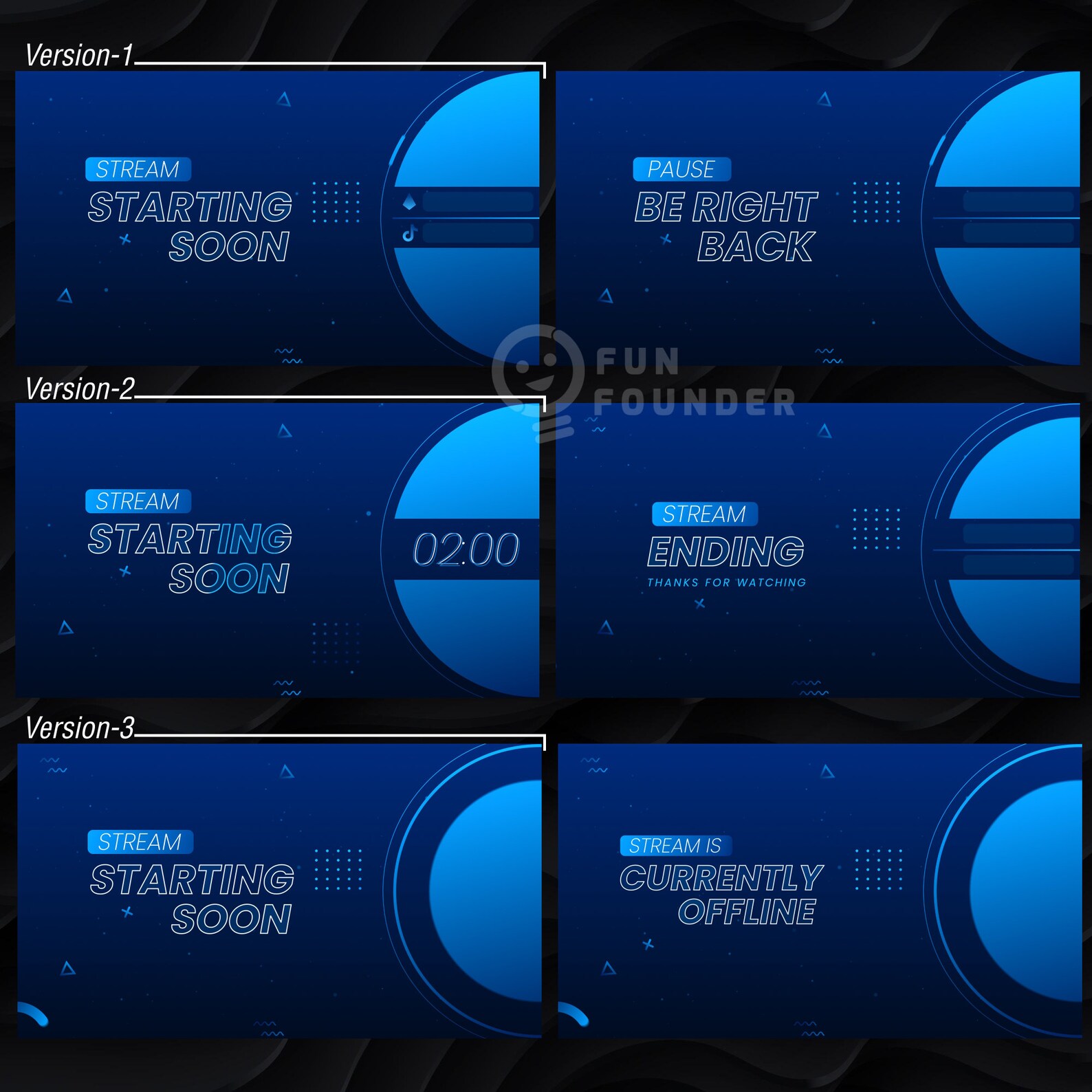 Blue Circle Animated Stream Overlay Pack Twitch Overlay Package ...