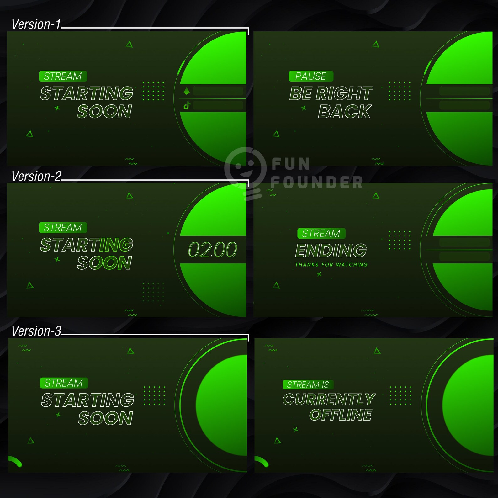 Green Circle Animated Stream Overlay Pack Twitch Overlay Package ...