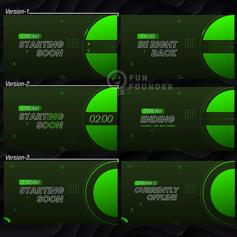 Green Circle Animated Stream Overlay Pack Twitch Overlay Package ...