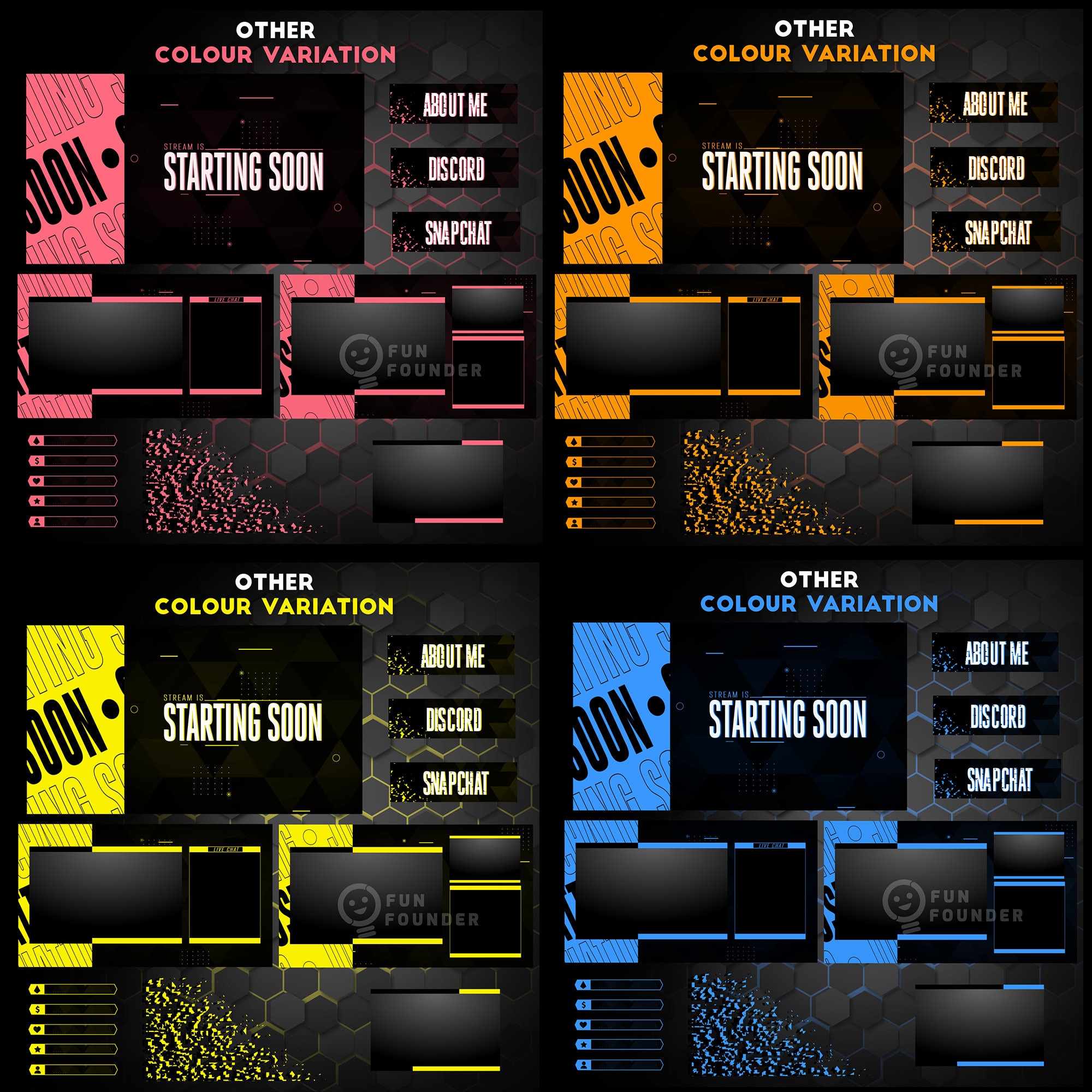 Twitch Overlay Package Red Animated Stream Overlay Pack - Etsy UK