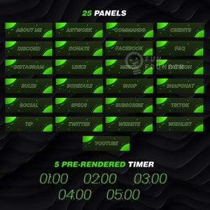 Green Circle Animated Stream Overlay Pack: Twitch Overlay (digital ...