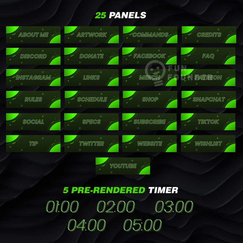 Green Circle Animated Stream Overlay Pack Twitch Overlay Package ...