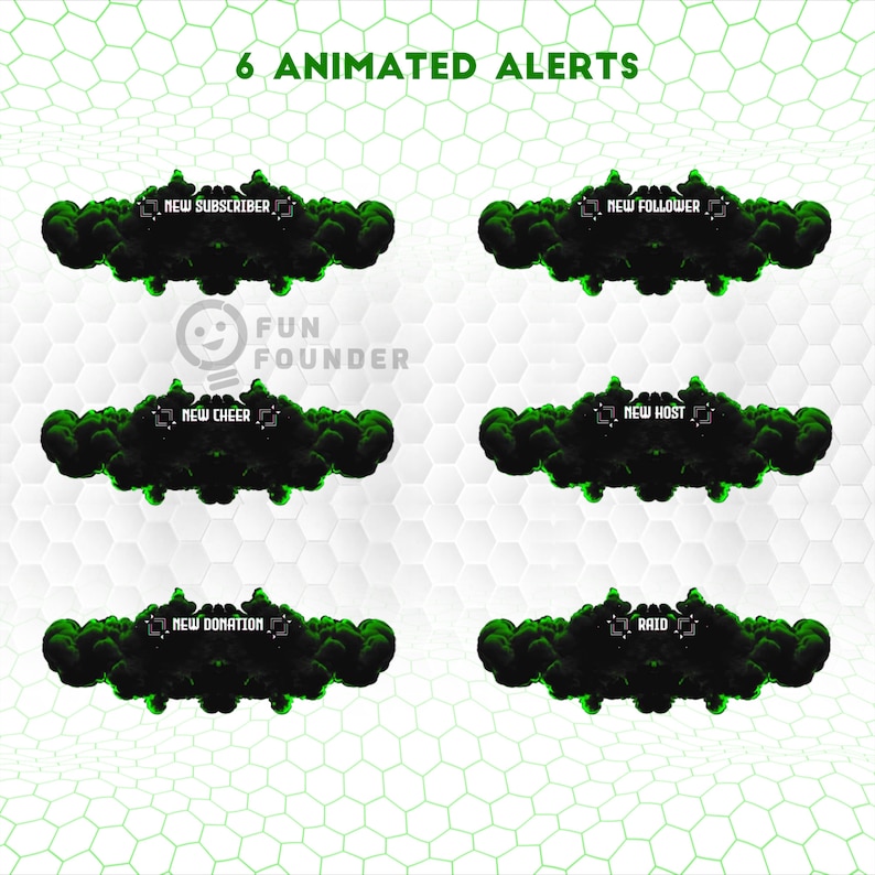 Green Night Animated Stream Overlay Pack | Twitch Overlay Package ...