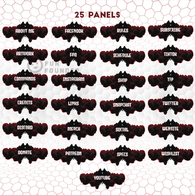 Twitch Overlay Package | Red Night Animated Stream Overlay Pack ...