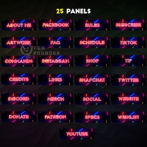 Twitch Overlay Package | Glowing Sticks Animated Stream Overlay Pack ...