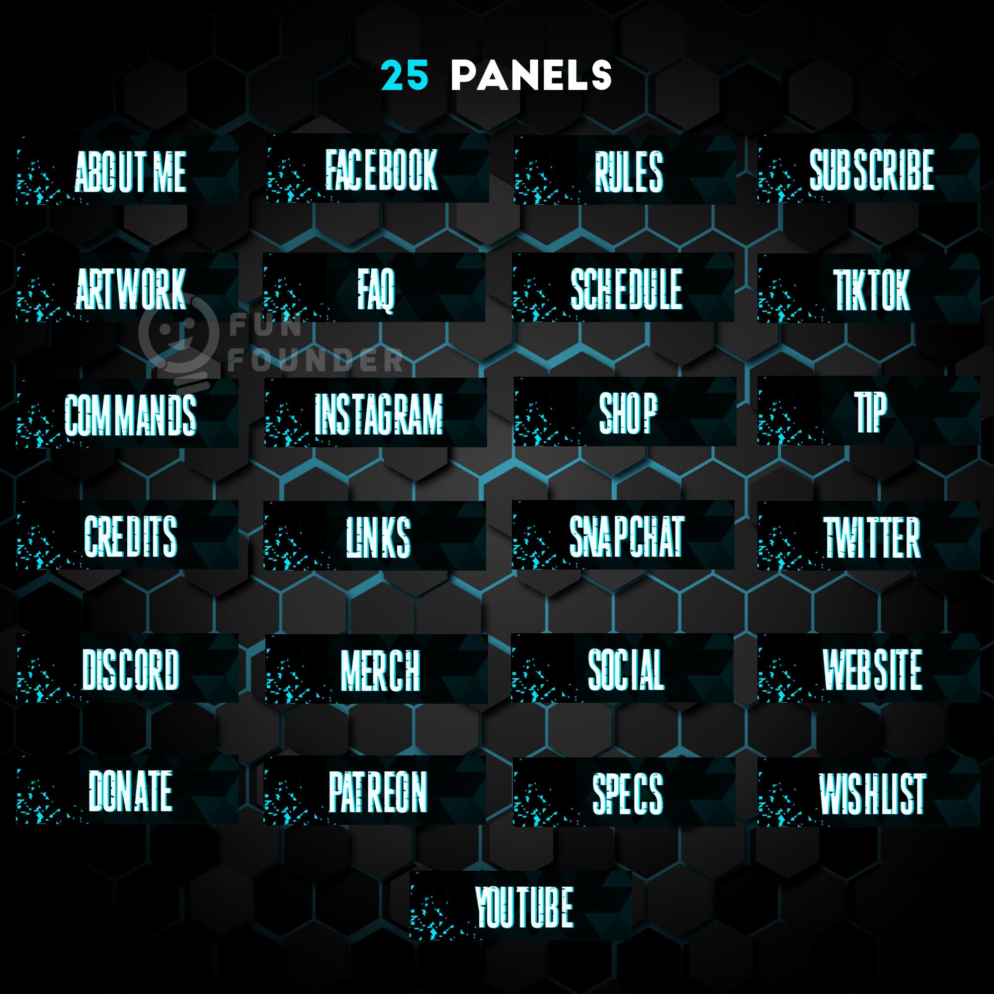 Twitch Overlay Package | Cyan Animated Stream Overlay Pack | Cyan ...
