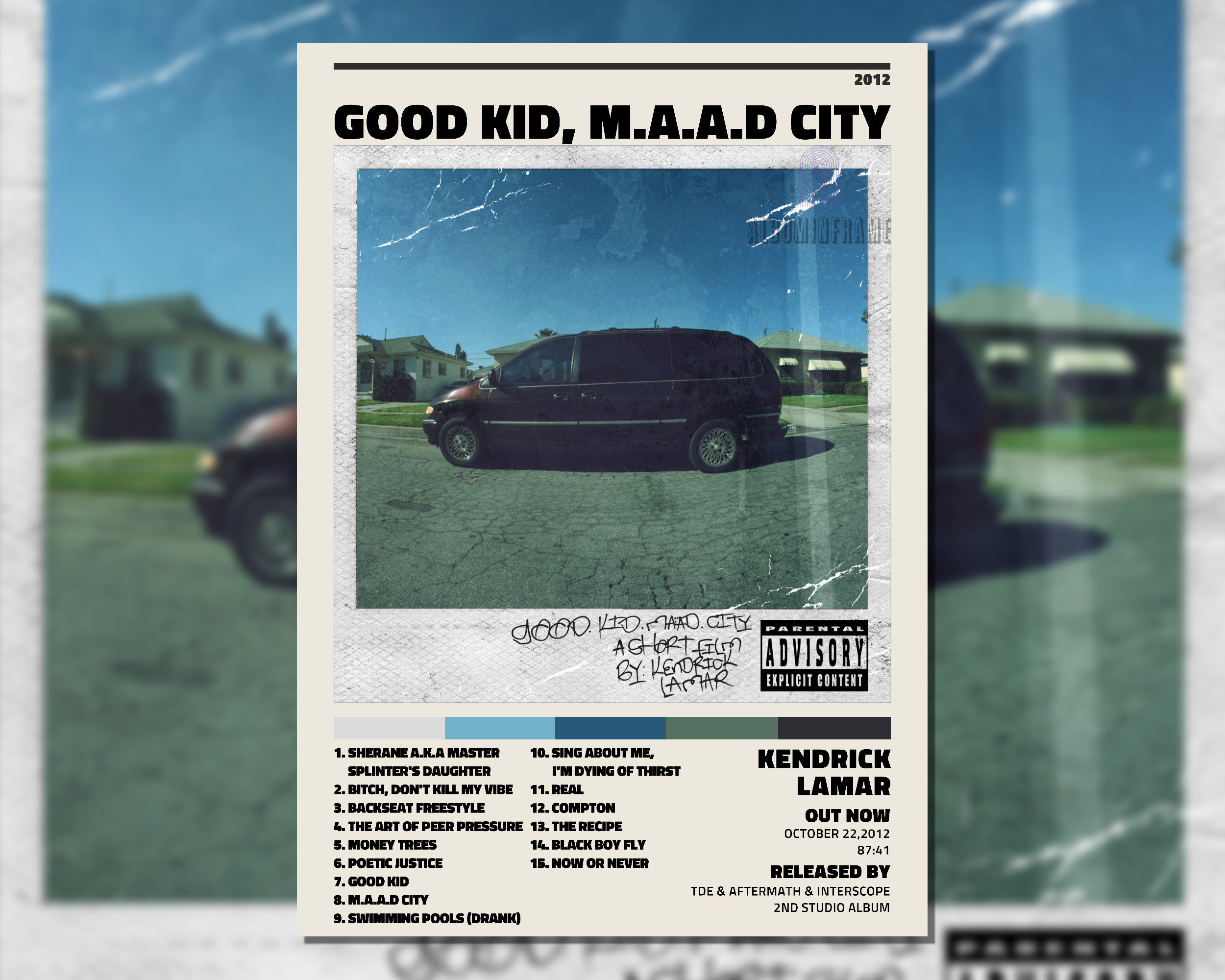 Kendrick Lamar - Good Kid, M.A.A.D City | Album Cover Premium Matte ...
