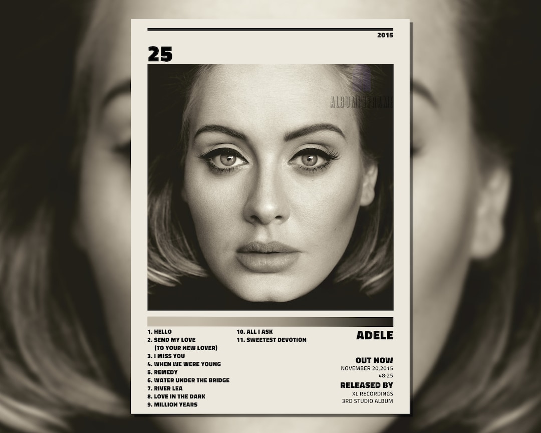 Adele 25 Album Cover Poster Framed Art Art for on Your - Etsy