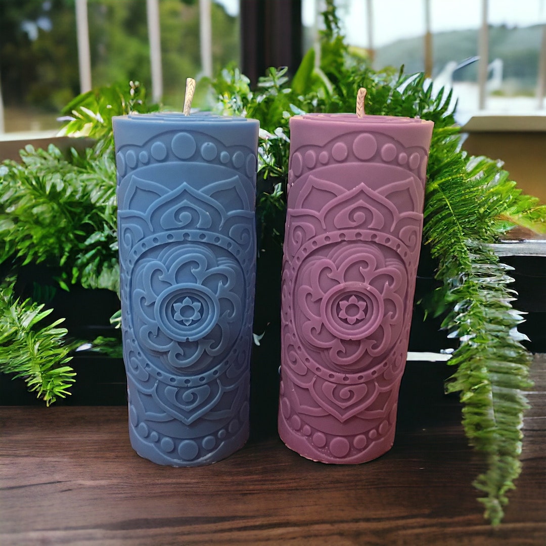 Cylinder Mandala Candle Decorative Candle Candle Gift Gift for Her ...