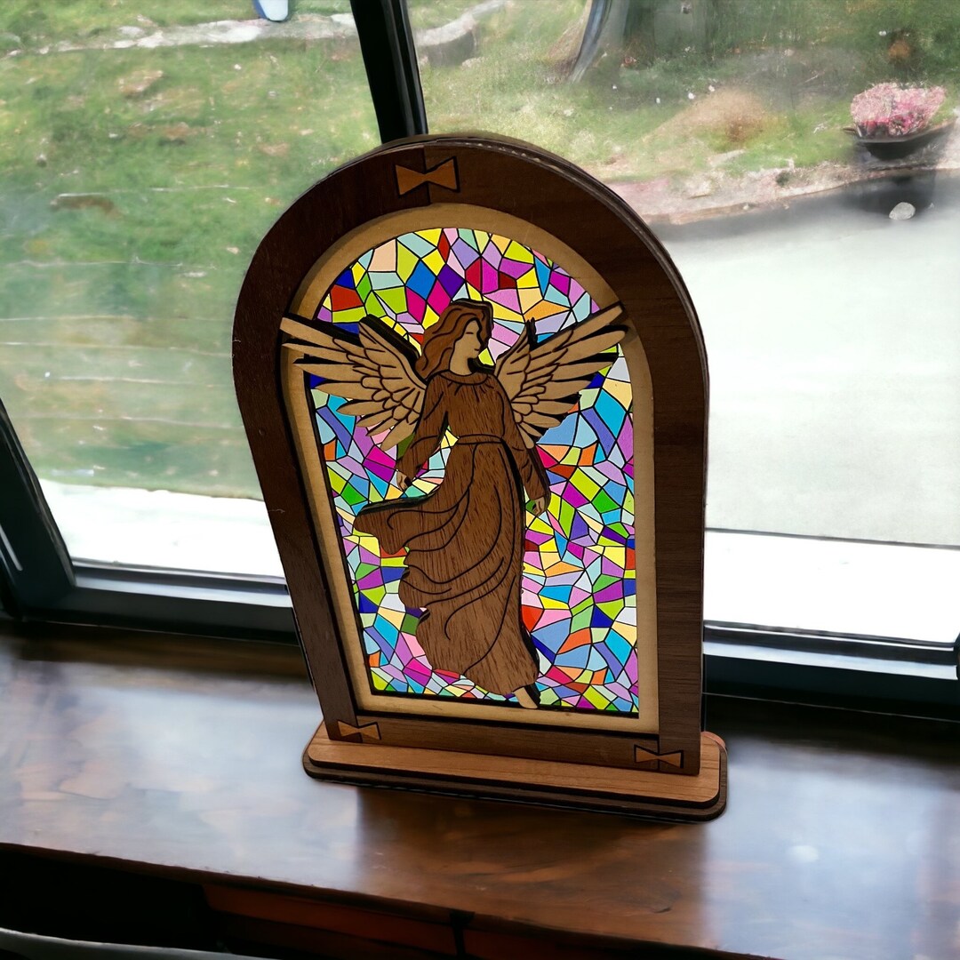 Mantel Decoration, Angel Stained Glass. - Etsy