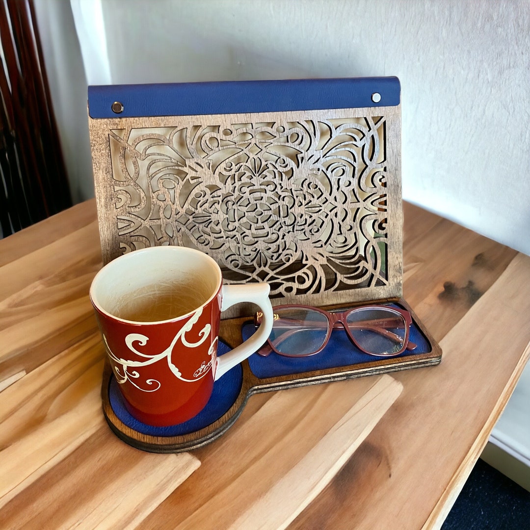 Walnut Book Nook, Book Valet, Book Page Holder Bedside Book/ipad Holder ...