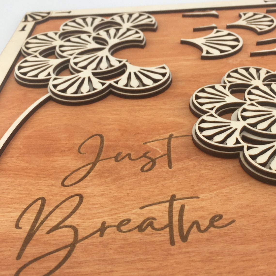 3D Wood Sign Dandelion Decor, Just Breath Inspirational Sign Wall Art ...