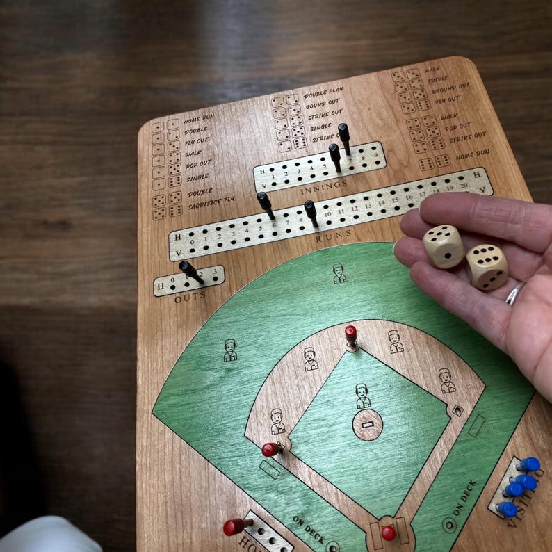 Laser-cut Baseball Board Game: Family Game Night Fun - Etsy