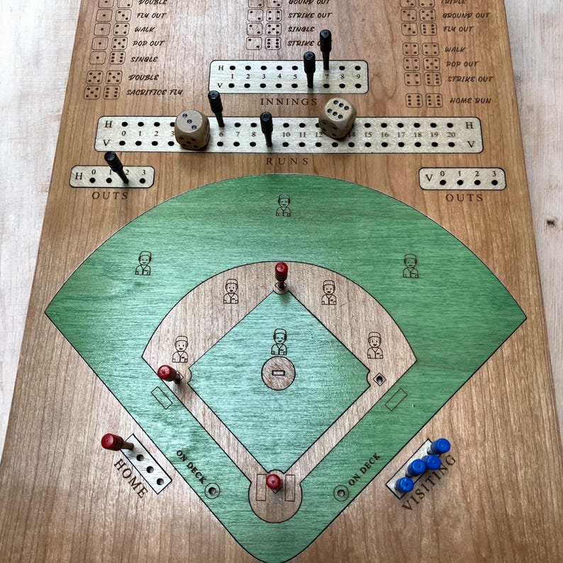 Laser-cut Baseball Board Game: Family Game Night Fun - Etsy