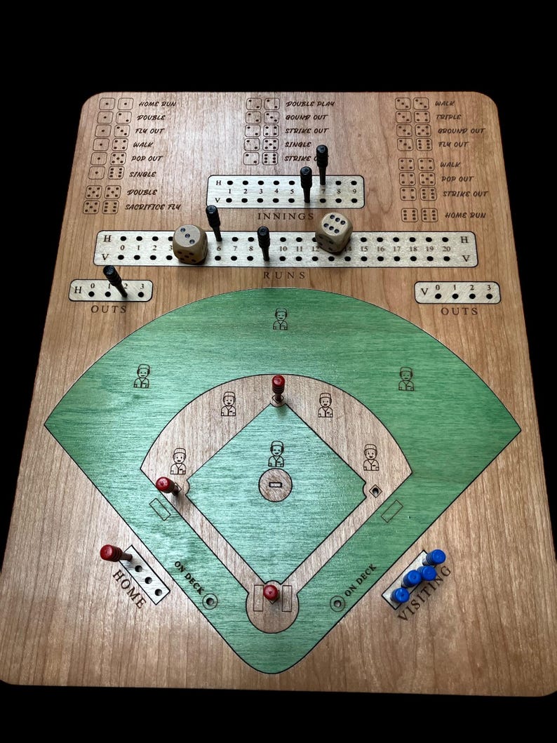Laser-cut Baseball Board Game: Family Game Night Fun - Etsy