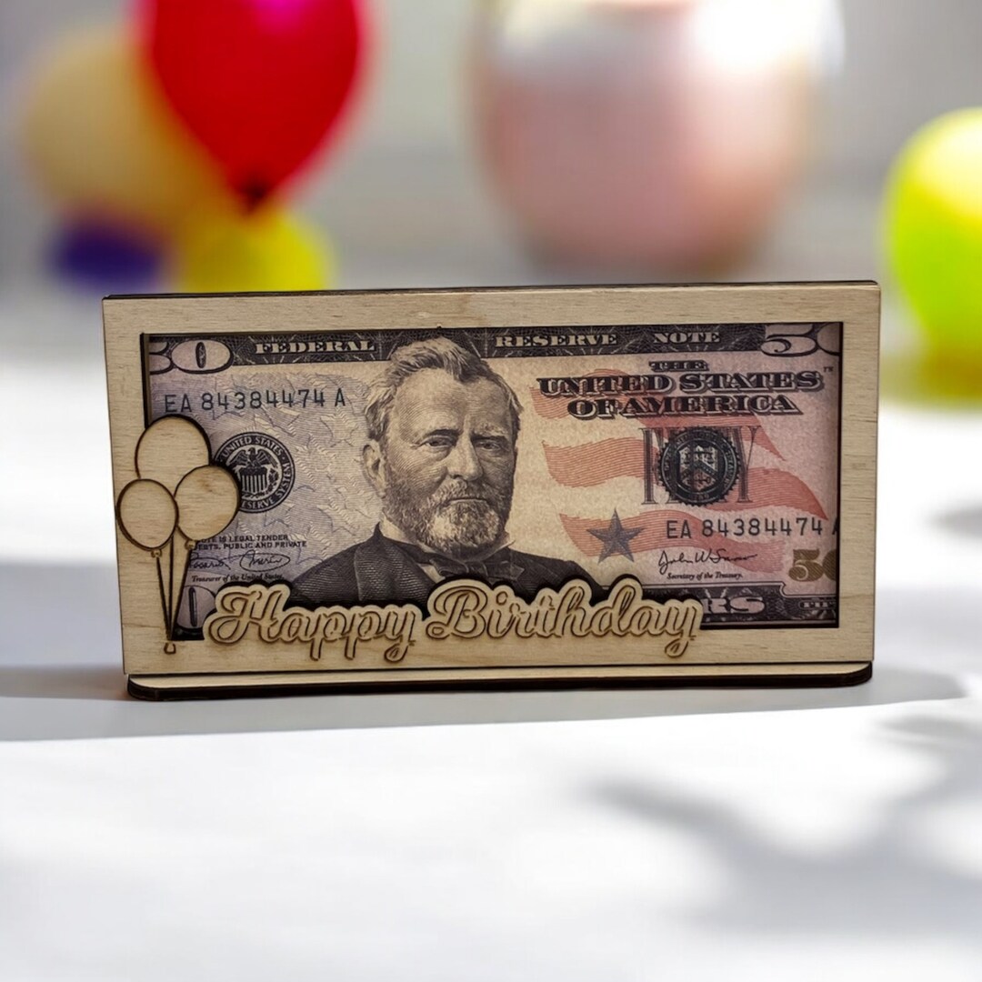 Custom Money Holder With Cover for Birthday, Personalized Cash Card ...