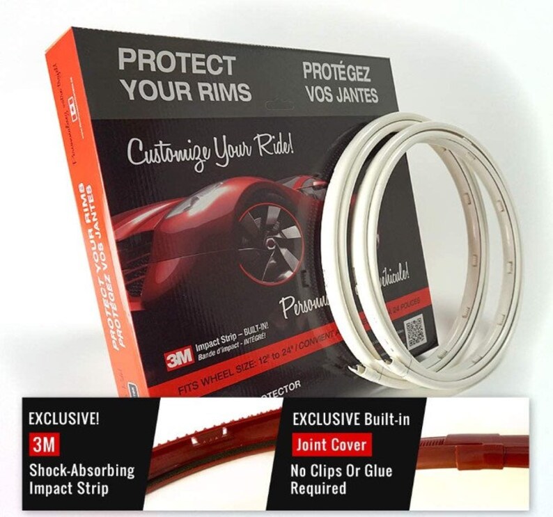 White Rim Protector Wheel Rim Protector Set Wheels 12 24 Reduce Curb ...