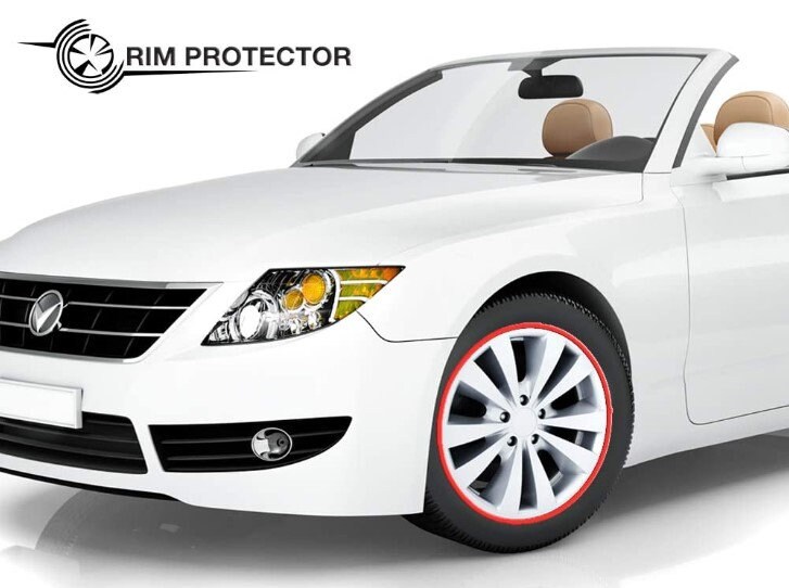 Red Rim Protector Wheel Rim Protector Set Wheels 12 24 Reduce Curb ...
