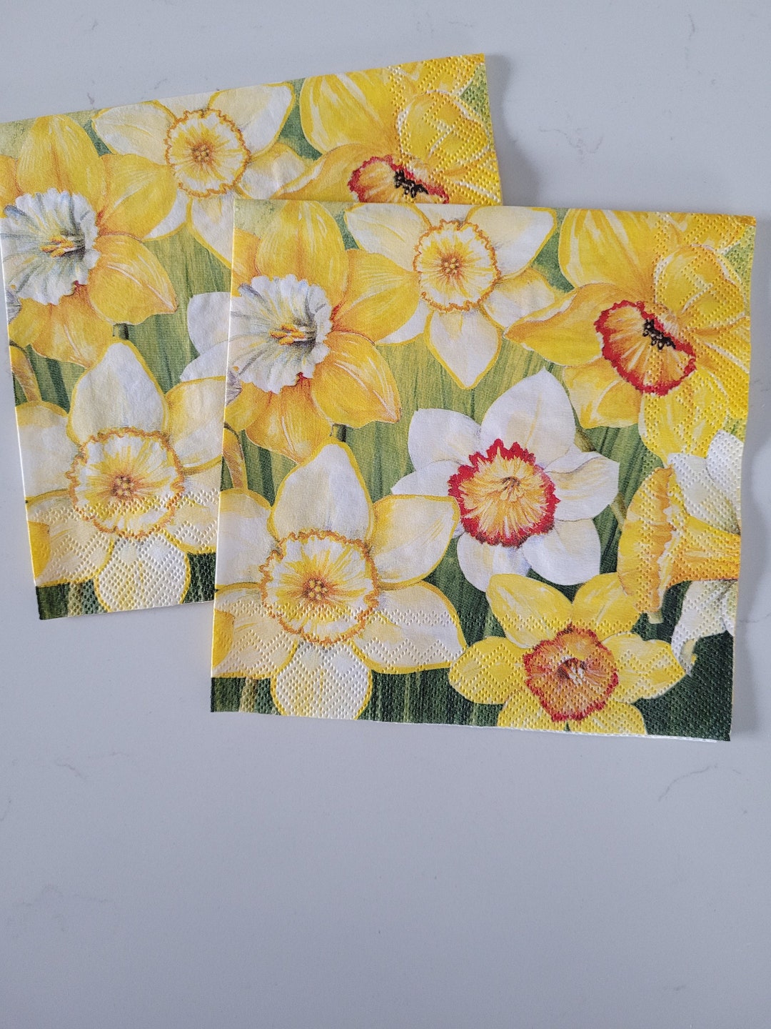 Daffodil Field DECOUPAGE Napkin - Set of 2 Individual Napkins ...