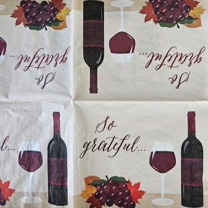 My Glass is Full DECOUPAGE Napkin - Set of 2 Individual Napkins ...