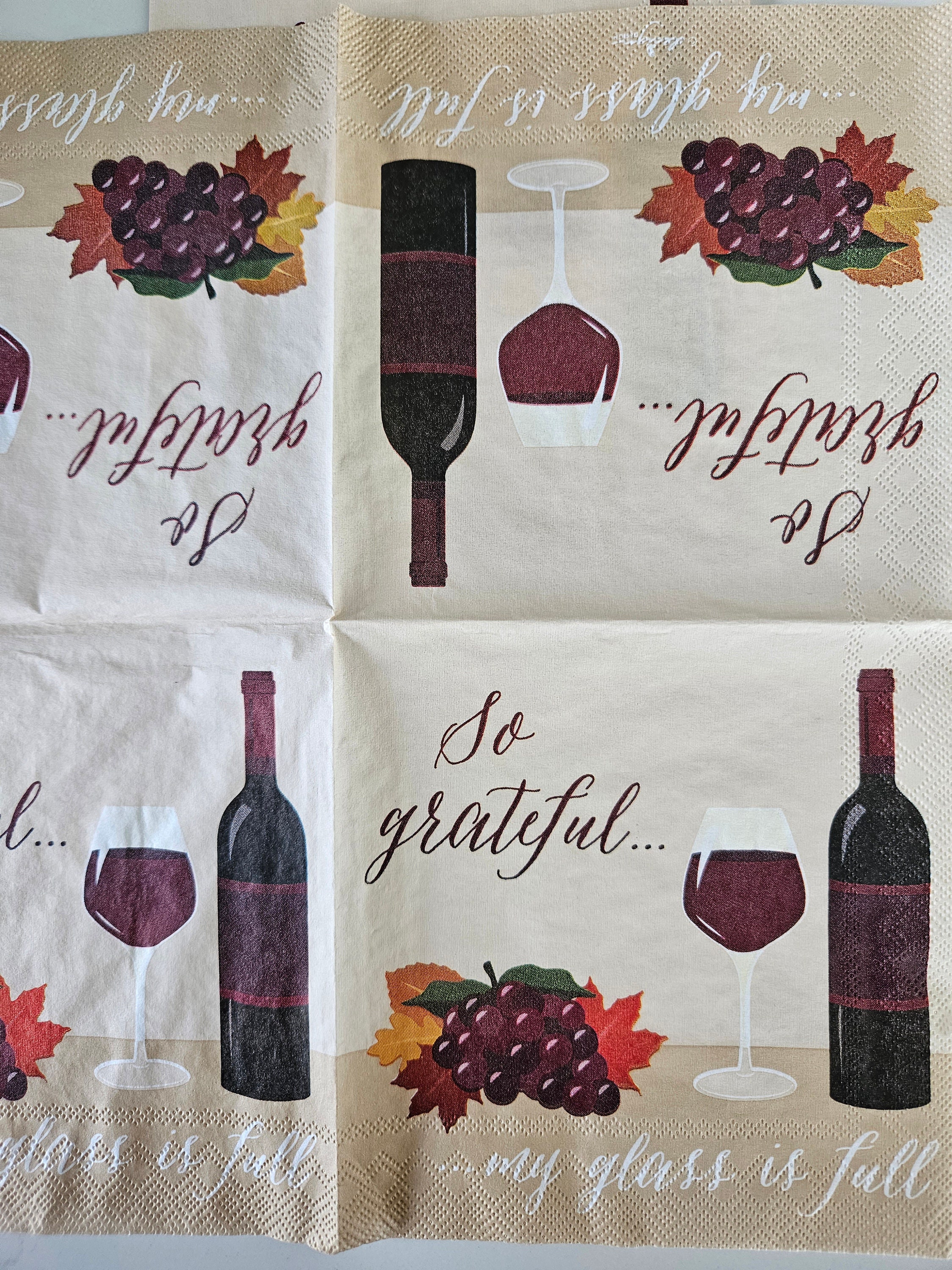My Glass is Full DECOUPAGE Napkin - Set of 2 Individual Napkins ...