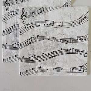 Music Notes COCKTAIL SIZE Paper Napkin for DECOUPAGE - Set of (2 ...