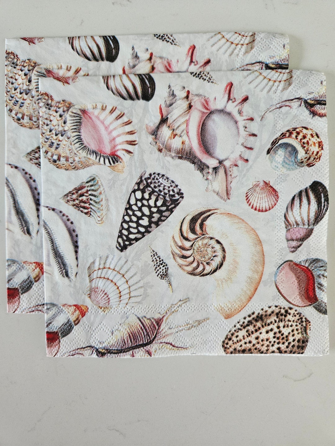Shells of the Sea DECOUPAGE Napkin - Set of 2 Individual Napkins ...