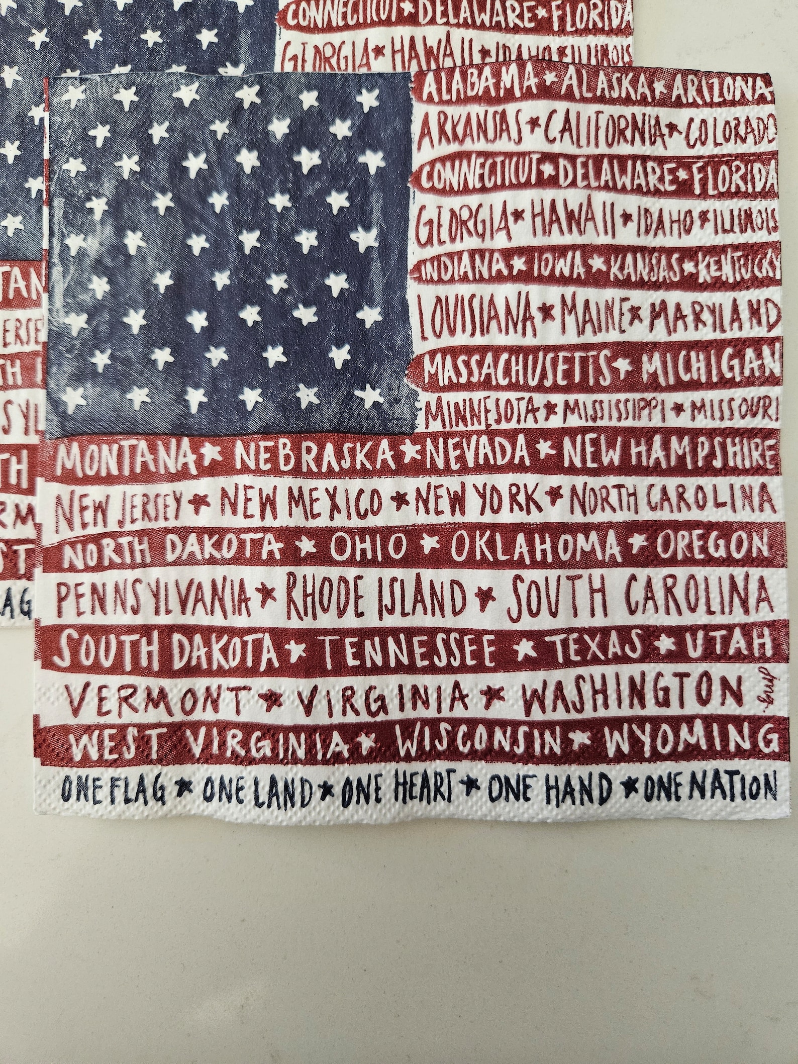 One Flag One Nation DECOUPAGE Napkin - Set of 2 Individual Napkins ...