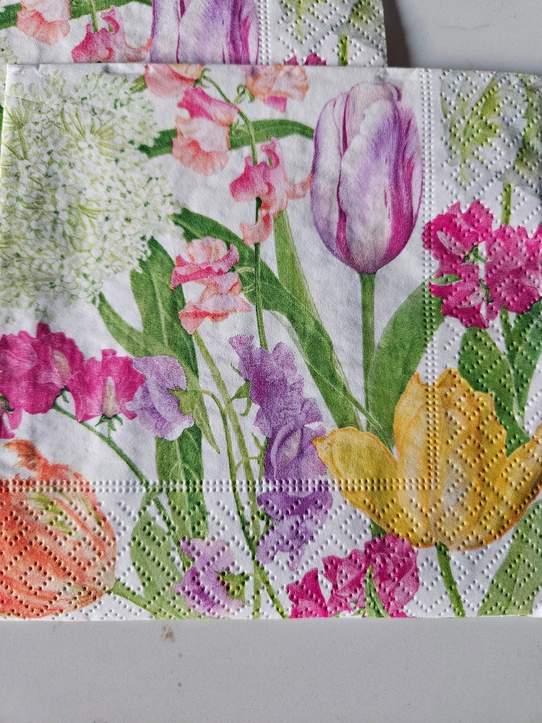 Spring Flowers Show DECOUPAGE Napkin - Set of 2 Individual Napkins ...