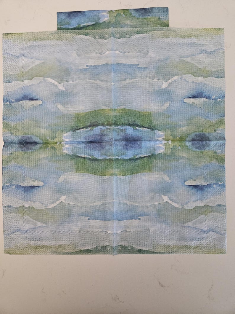 Ocean Pattern DECOUPAGE Napkin - Set of 2 Individual Napkins - COCKTAIL ...