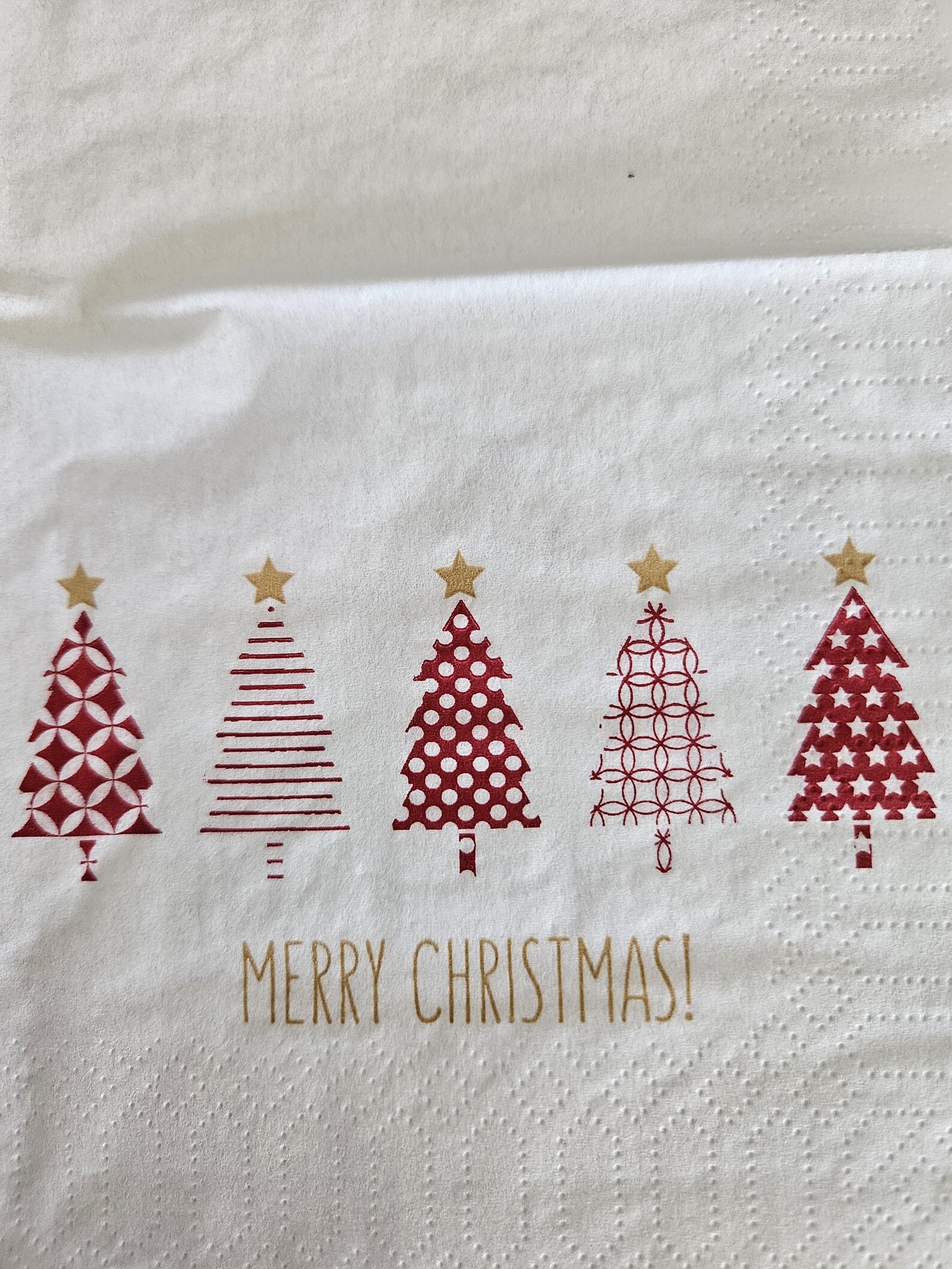 Red Christmas Tree Parade COCKTAIL SIZE Napkin for DECOUPAGE - Set of ...