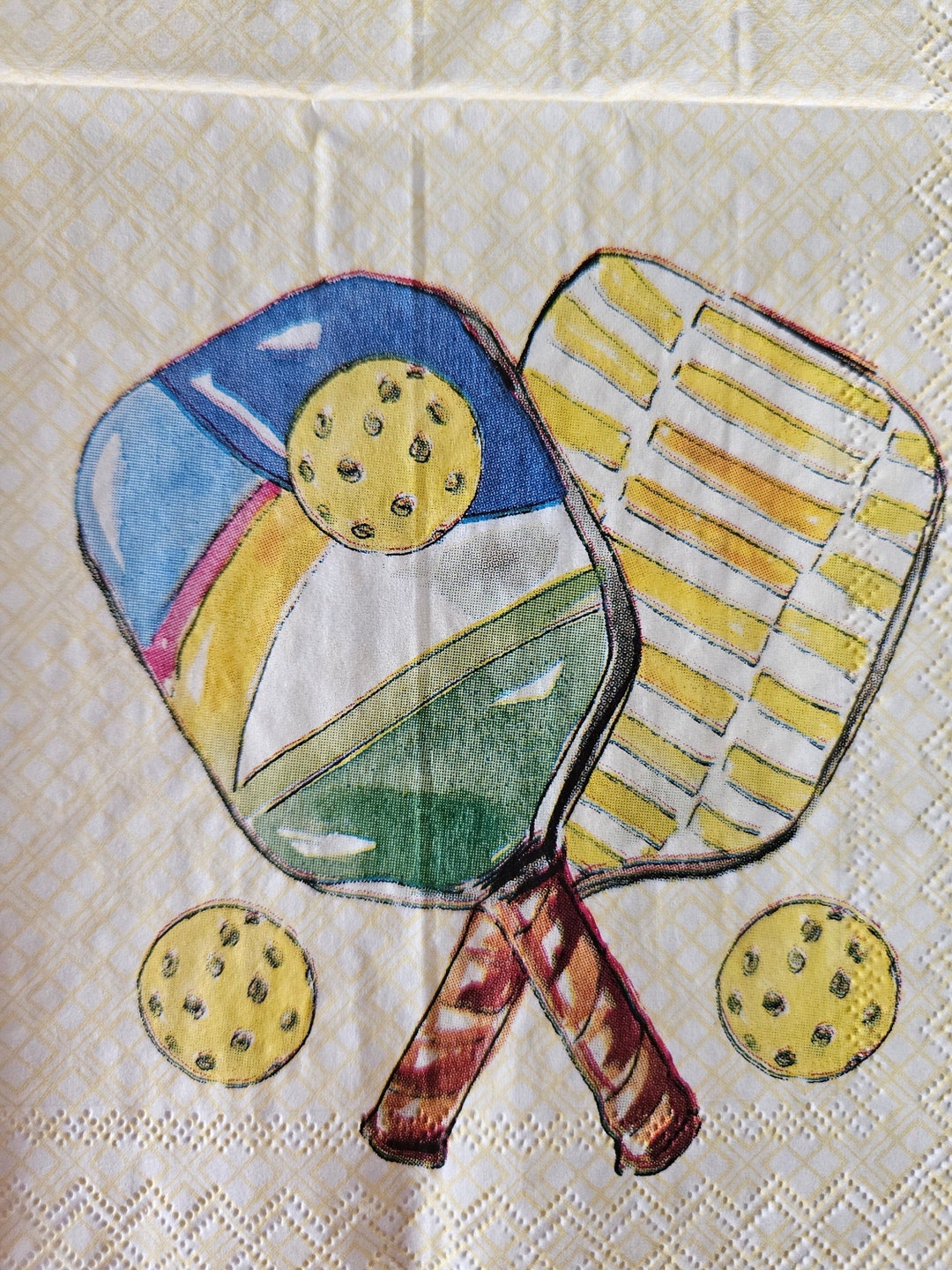 Pickleball Paddle Pair COCKTAIL SIZE Napkin for DECOUPAGE - Set of (4 ...