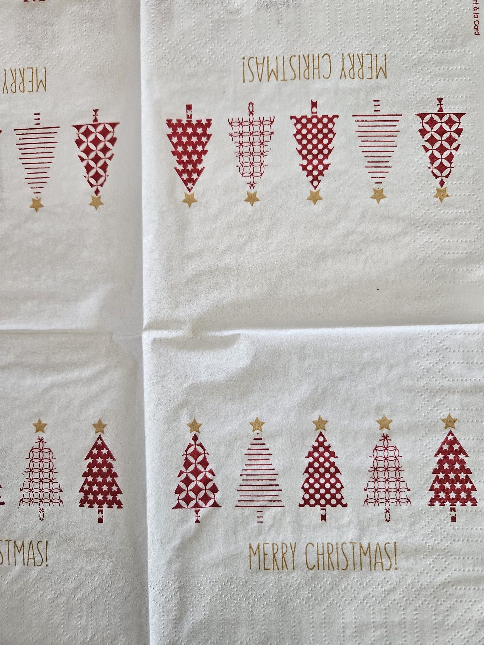 Red Christmas Tree Parade COCKTAIL SIZE Napkin for DECOUPAGE - Set of ...