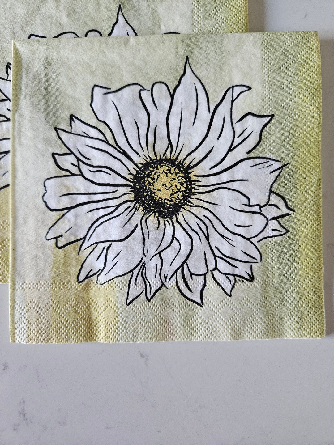 Blooming Daisy DECOUPAGE Napkin - Set of 2 Individual Napkins ...