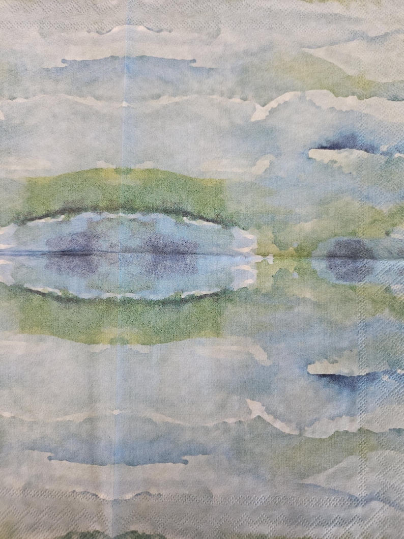 Ocean Pattern DECOUPAGE Napkin - Set of 2 Individual Napkins - COCKTAIL ...